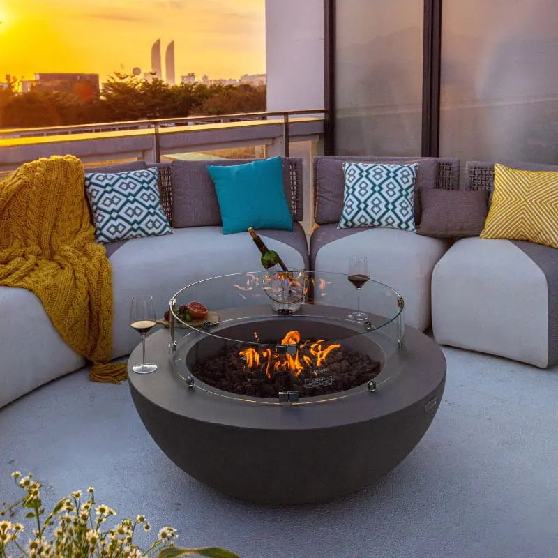 Elementi Fire Lunar Bowl Gas Fire Pit Table - Alfresco Chic