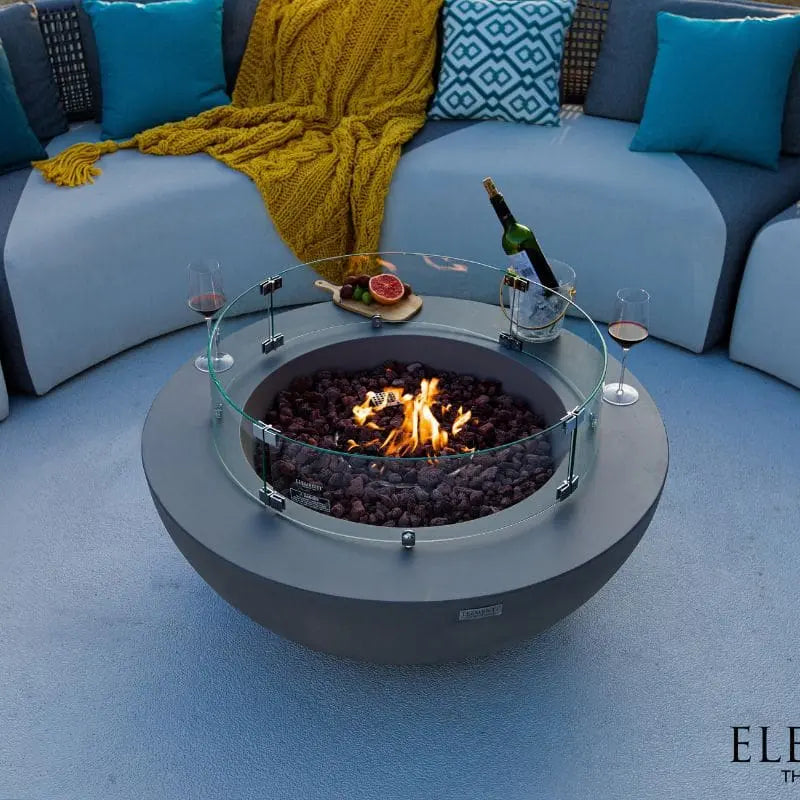 Elementi Fire Lunar Bowl Gas Fire Pit Table - Alfresco Chic