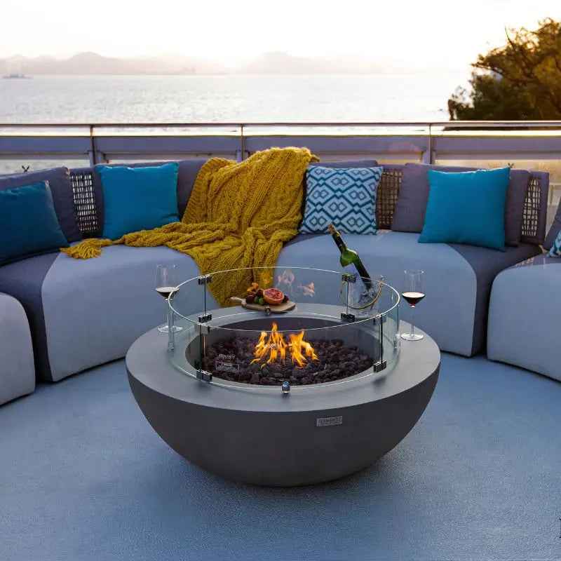 Elementi Fire Lunar Bowl Gas Fire Pit Table - Alfresco Chic