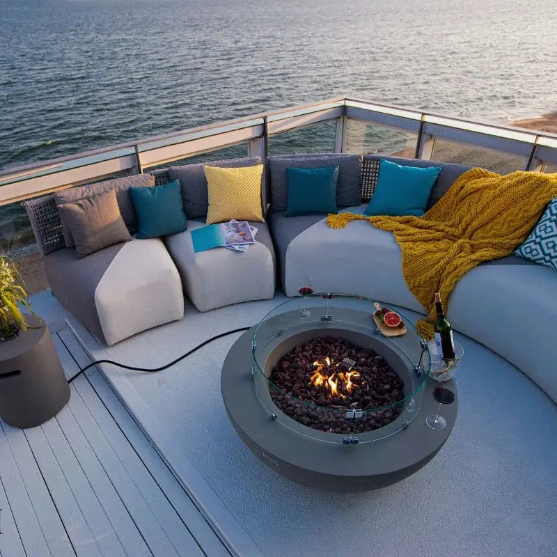 Elementi Fire Lunar Bowl Gas Fire Pit Table - Alfresco Chic