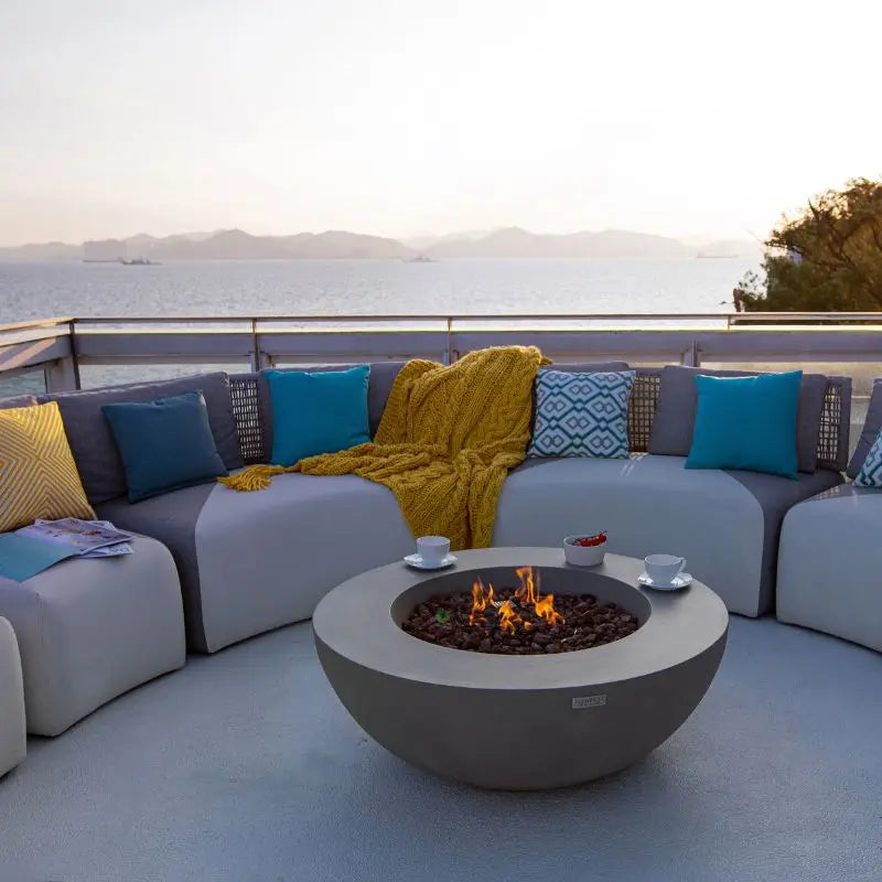 Elementi Fire Lunar Bowl Gas Fire Pit Table - Alfresco Chic