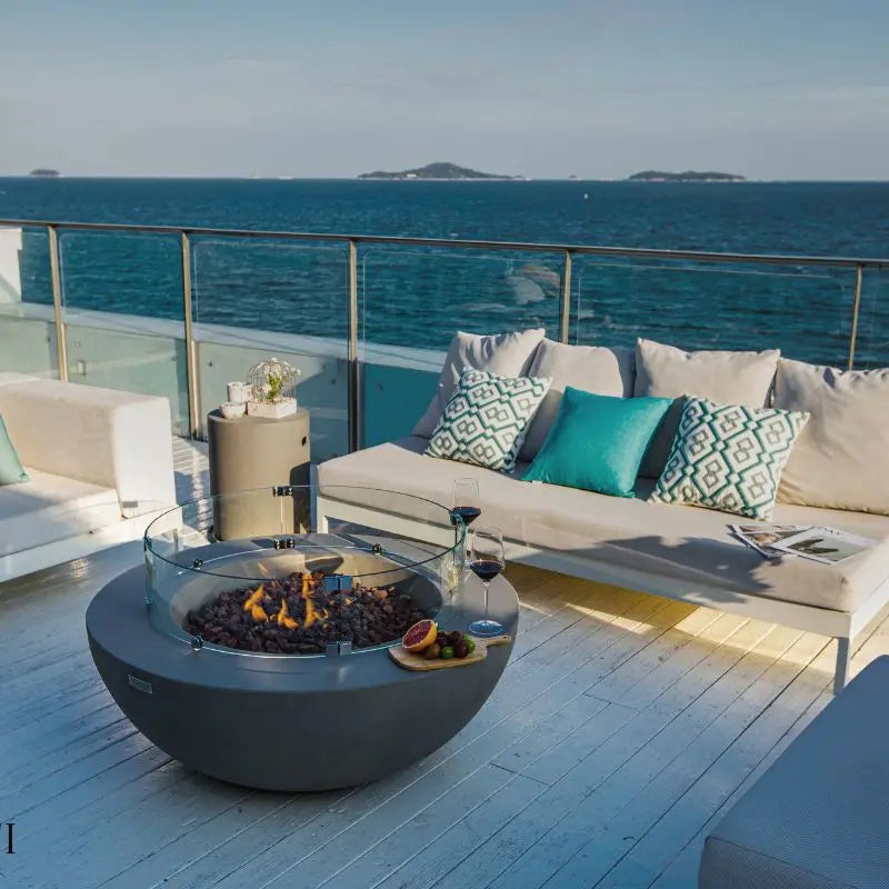 Elementi Fire Lunar Bowl Gas Fire Pit Table - Alfresco Chic