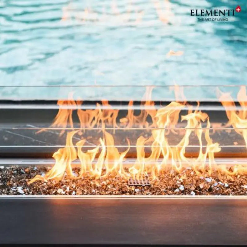 Elementi Fire Valencia Black Marble Porcelain Gas Fire Pit Table ...